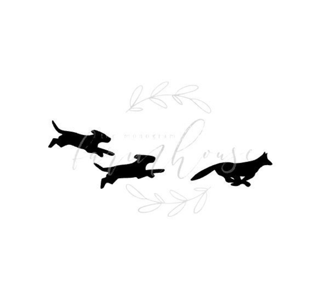 Dogs Running Fox Design/ SVG File/ .DXF Format/ Svg Design/ Dogs ...