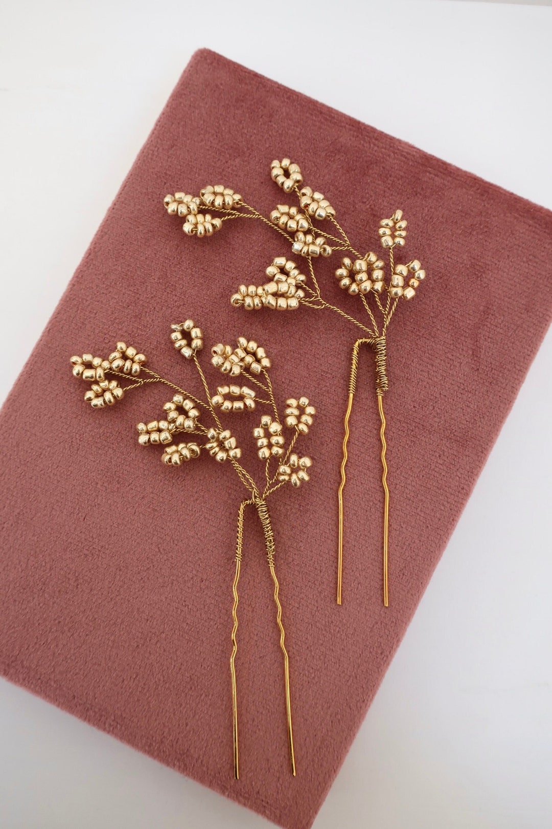 Gold Bead Hair Pins - Etsy