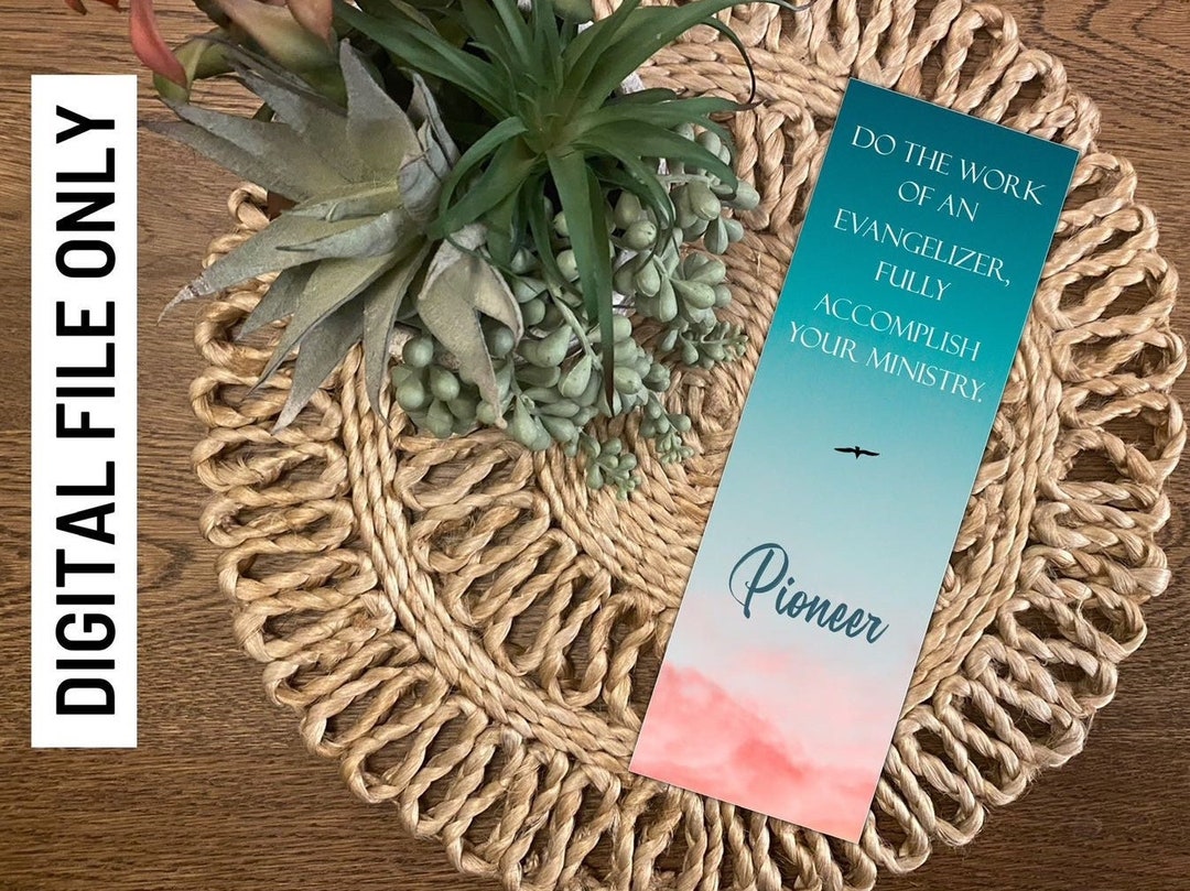 JW Pioneer Bookmark Printable - Etsy
