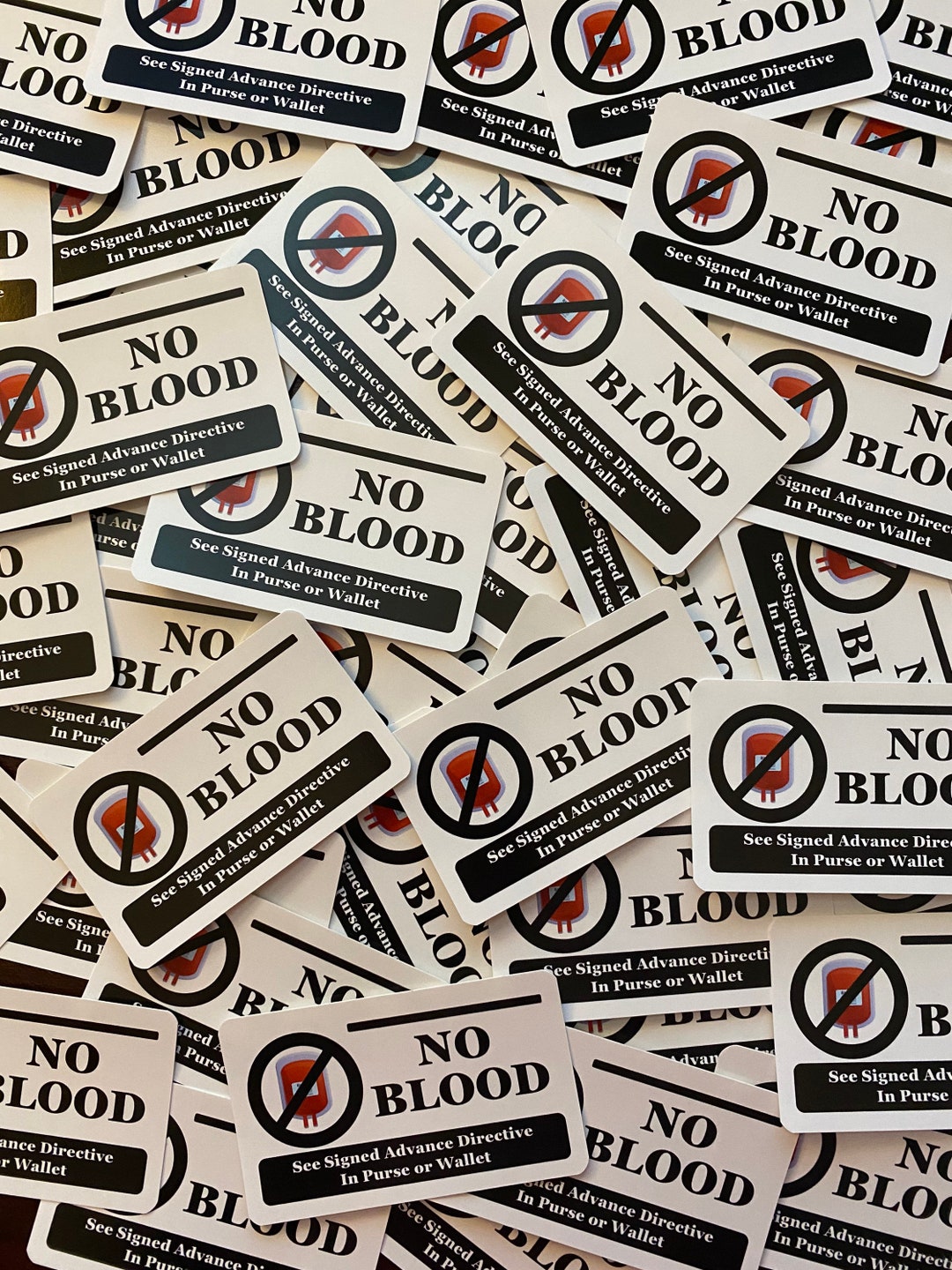 Multipack “no Blood” Vinyl Sticker- FREE SHIPPING - Etsy