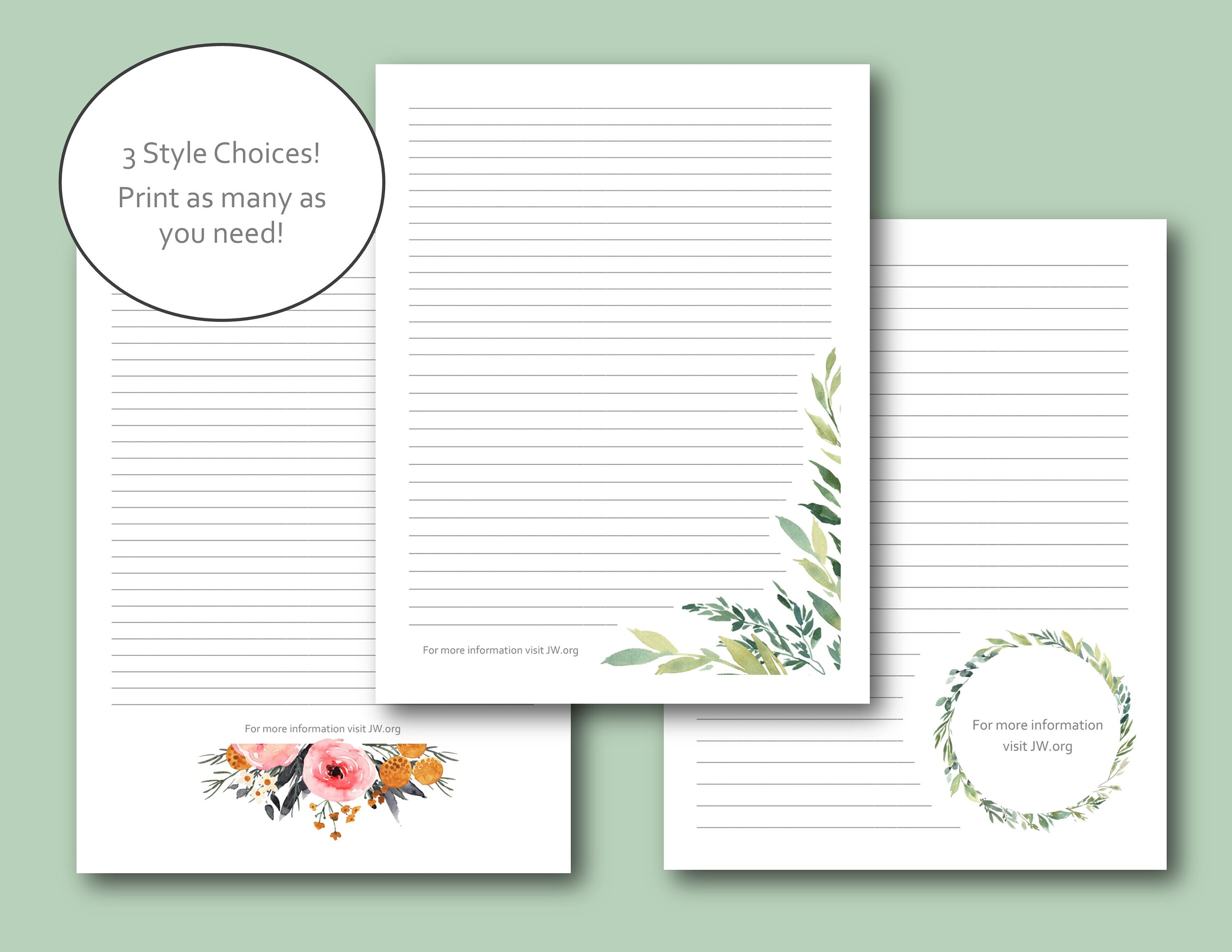 JW Letter Writing Stationery- Jw.org (lined) - Etsy