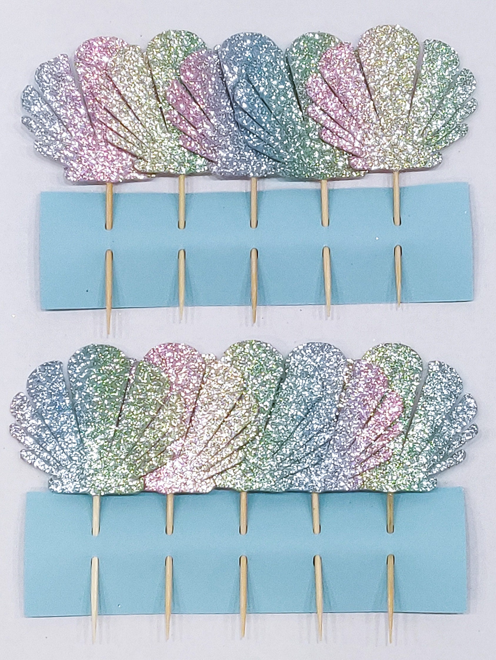 30 Cupcake Toppers With Clam Seashell Garland Seashell - Etsy