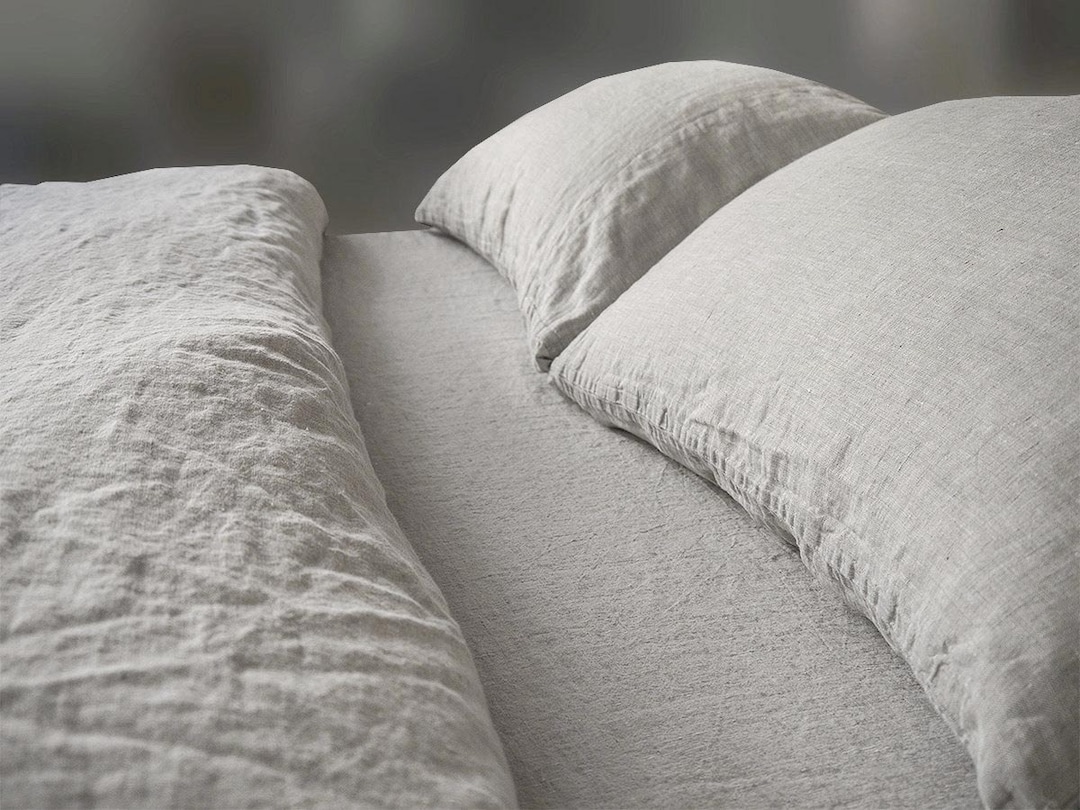 Linen Sheets Set Stone Washed Super Soft Luxury 4pc Queen King Full ...