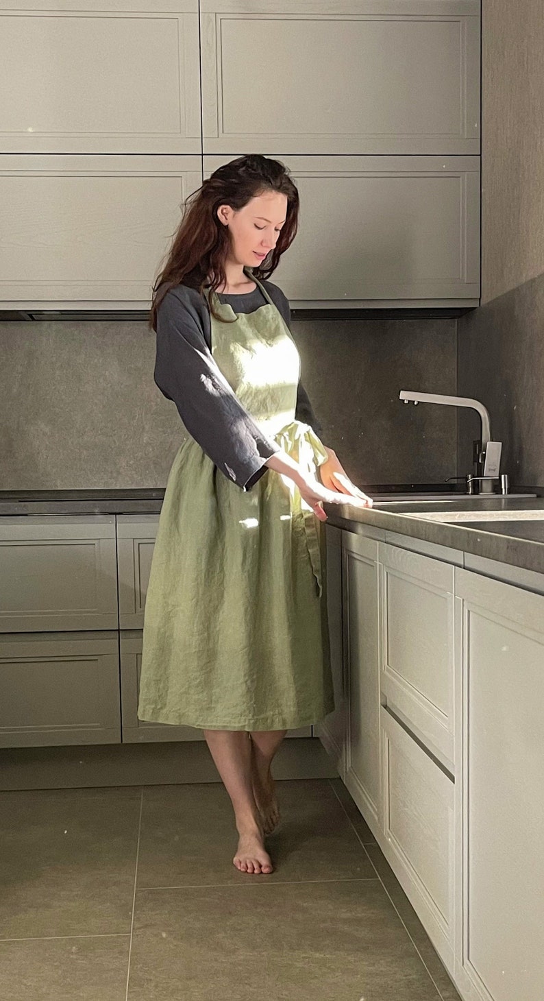 Linen Apron/ Agata 1 / Kitchen/ Garden/ Cooking/ Organic - Etsy