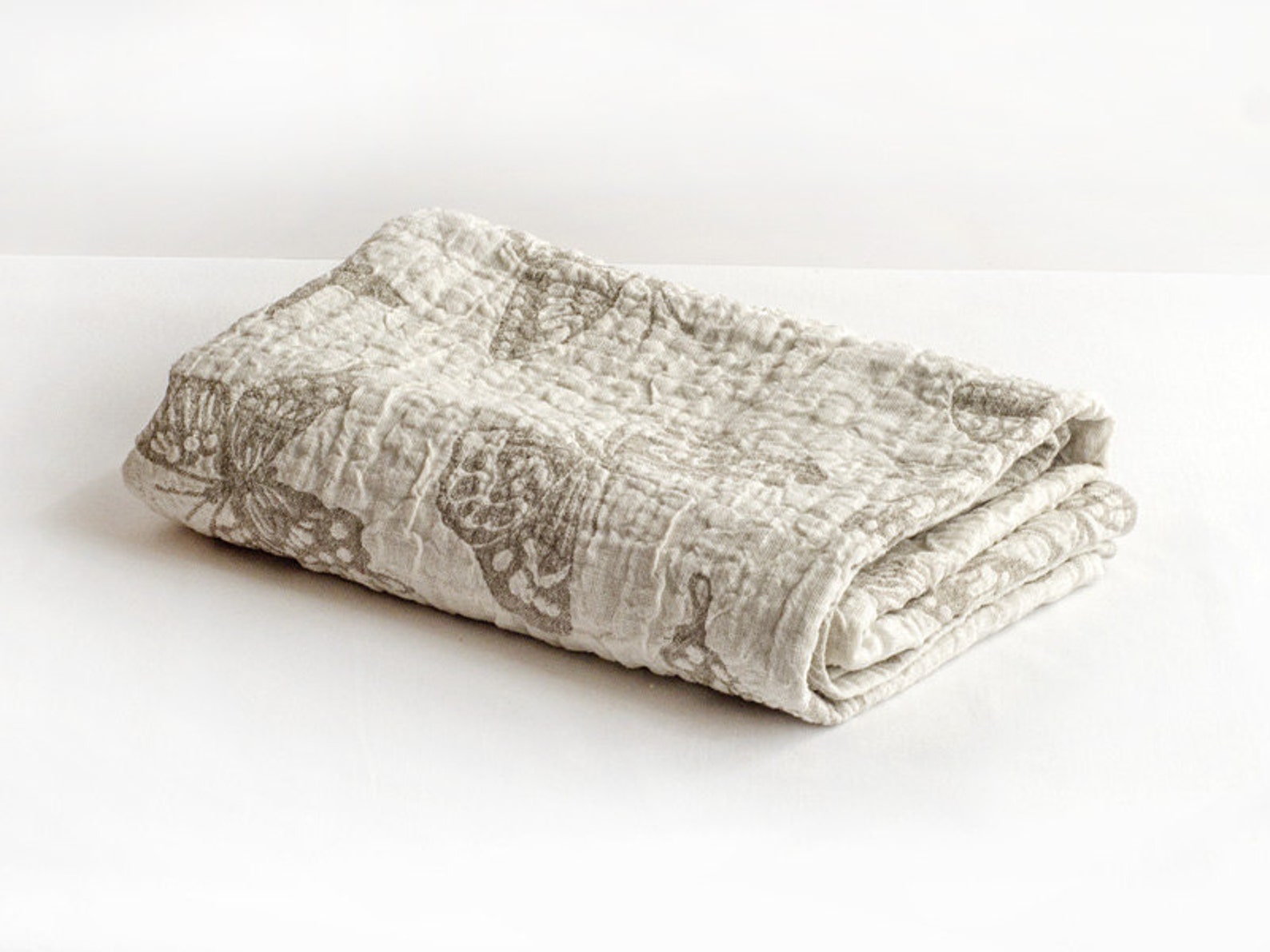 Linen Bath Towel Softened Stone Washed Sheet Huckaback 50"x32" Natural ...