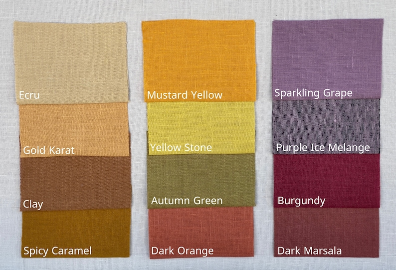 Pure Linen Fabrics Swatches Set of Samples - Etsy