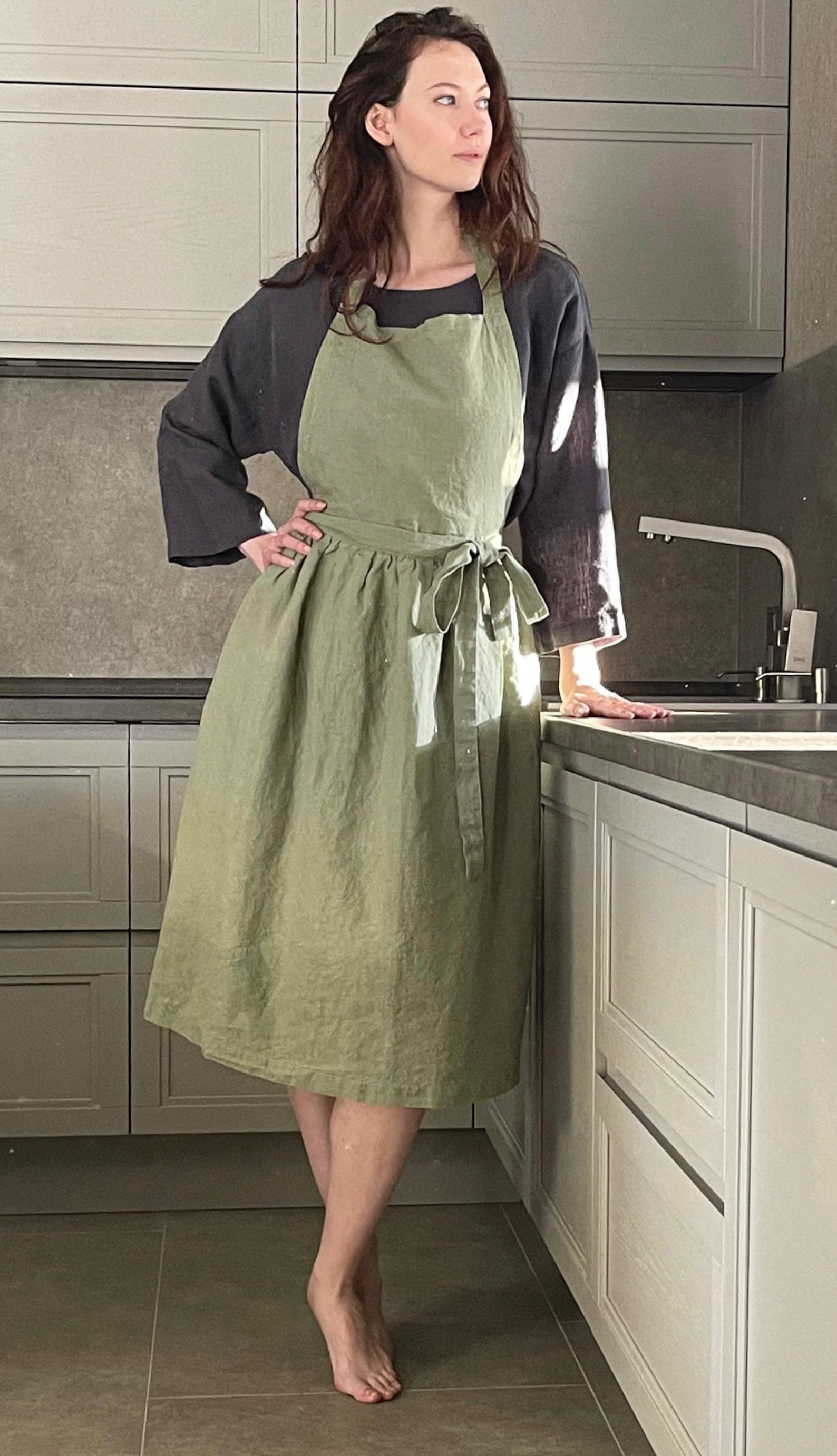 Linen Apron/ Agata 1 / Kitchen/ Garden/ Cooking/ Organic - Etsy
