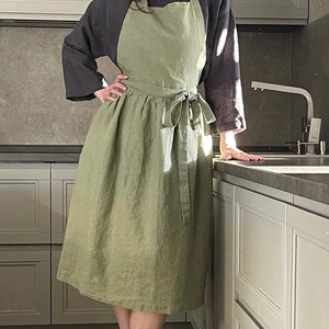 Linen Apron/ Agata -1 / Kitchen/ Garden/ Cooking/ Organic Linen/ Women ...