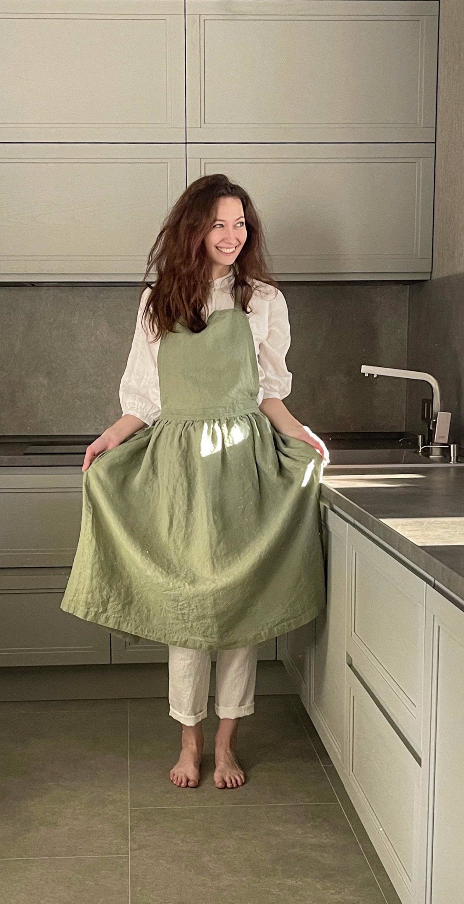 Linen Apron/ Agata 1 / Kitchen/ Garden/ Cooking/ Organic - Etsy