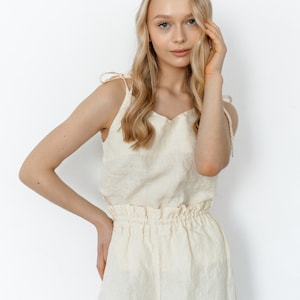 Linen Pajama/ Elizabeth/ Linen Top/ Linen Shorts/ Sleepwear/ Loungewear ...