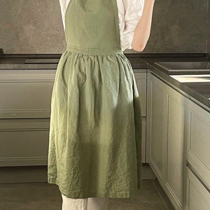 Linen Apron/ Agata -1 / Kitchen/ Garden/ Cooking/ Organic Linen/ Women ...