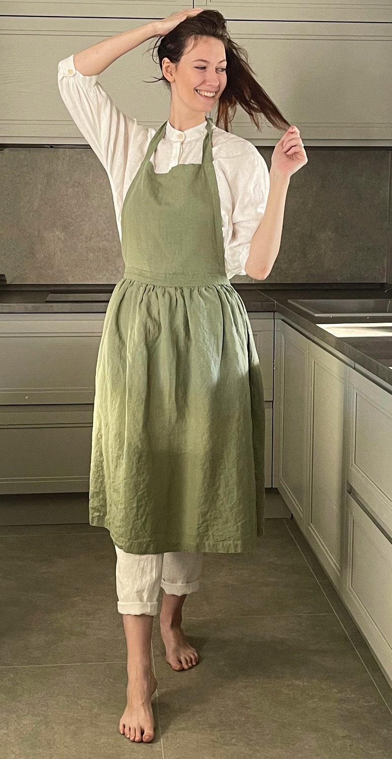 Linen Apron/ Agata 1 / Kitchen/ Garden/ Cooking/ Organic - Etsy