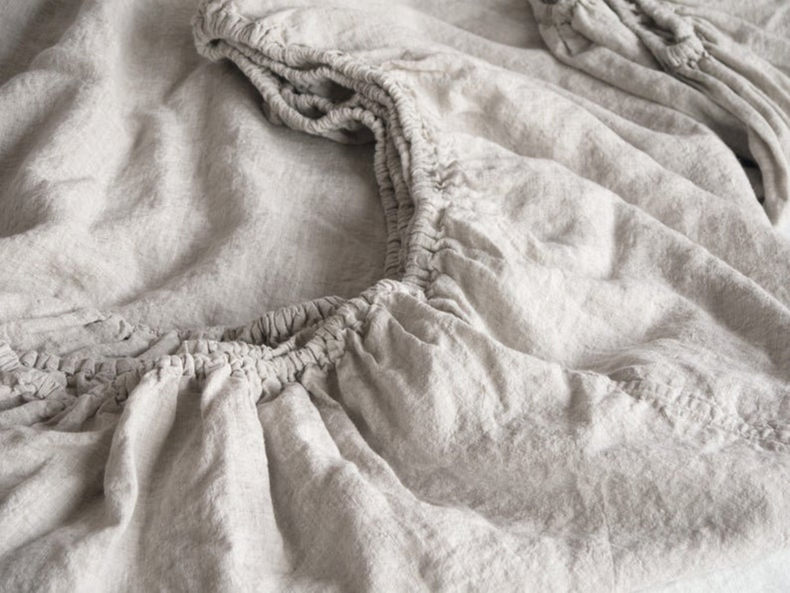 Linen Sheets Set Stone Washed Super Soft Luxury 4pc Queen King Full ...