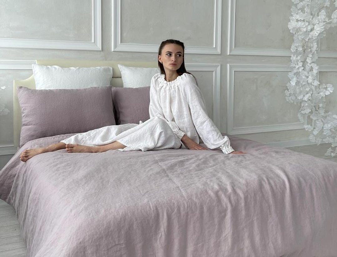 Linen Sheets Set 4pc Stone Washed Super Soft Luxury Twin Full Double ...
