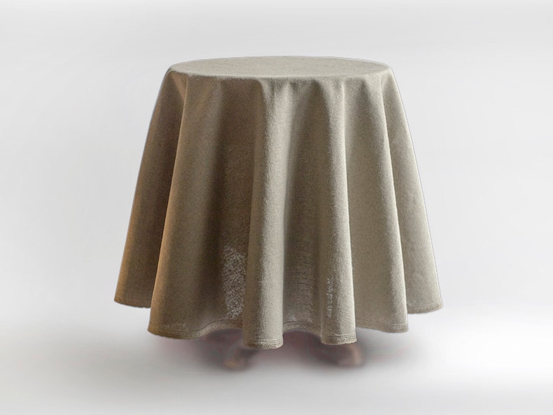 SALE Pure Linen Round 56" Tablecloth Natural Organic Eco 100% Flax Gray ...
