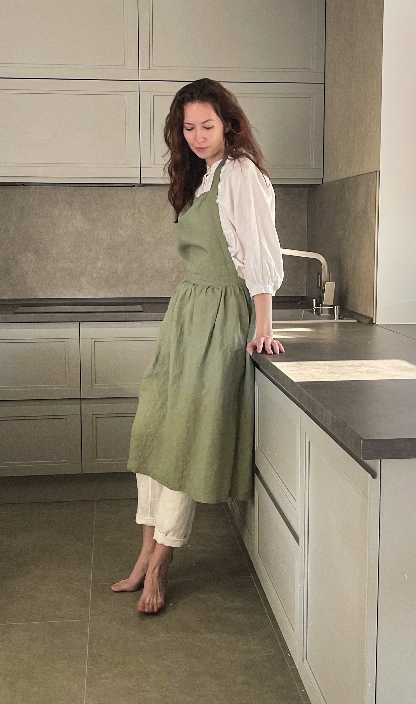 Linen Apron/ Agata 1 / Kitchen/ Garden/ Cooking/ Organic - Etsy