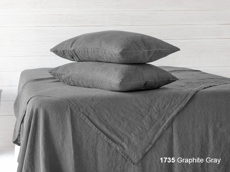 Linen Sheets Set 4pc Stone Washed Super Soft Luxury Twin Full | Etsy