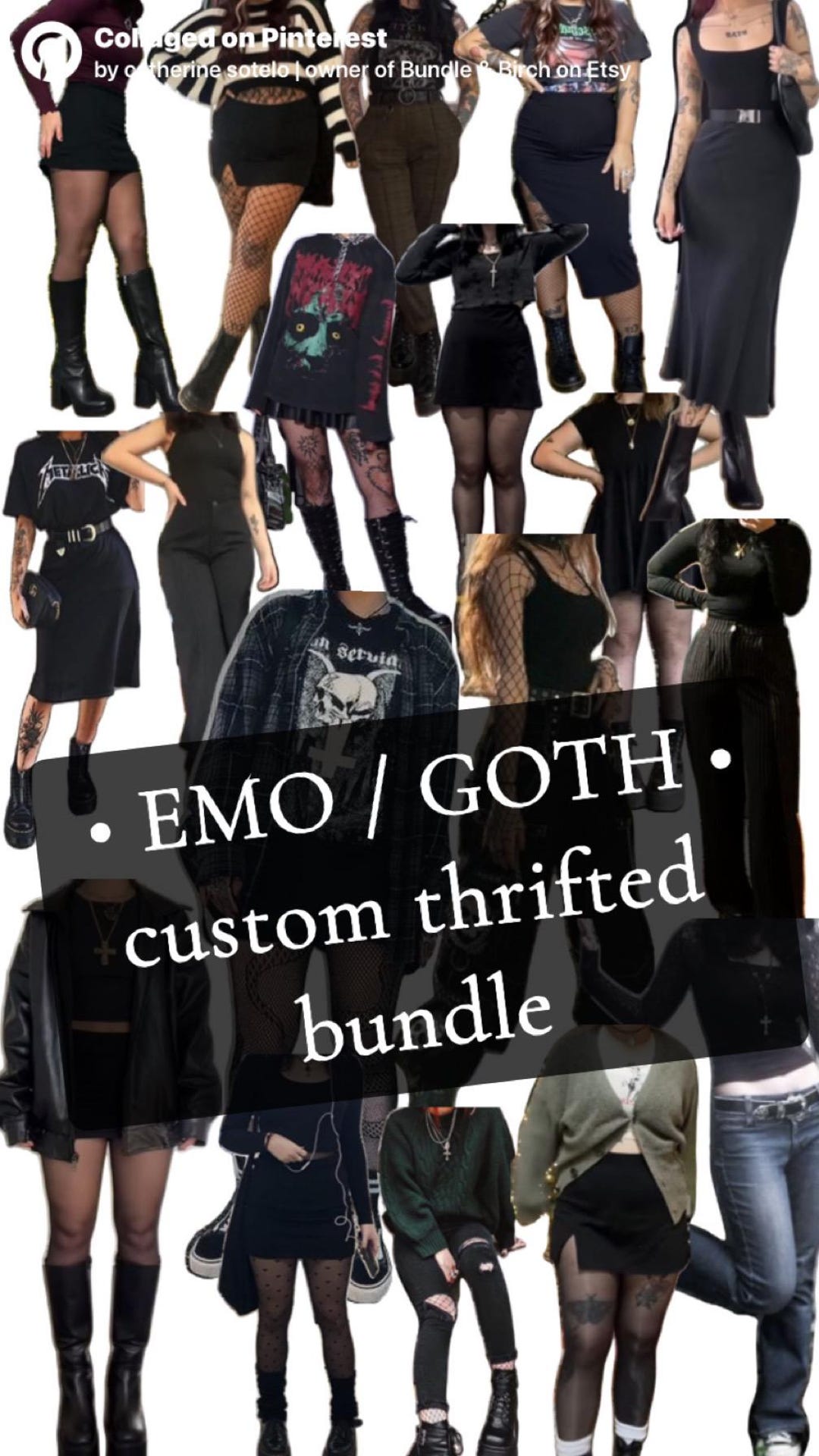 Custom EMO GOTH Thrifted Clothing Bundle: Personalized Style Box - Etsy