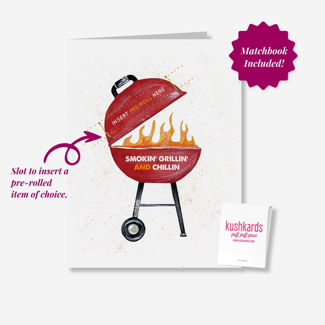 Grillin and Chillin Stoner Father's Day Greeting Card, 420 Greeting ...