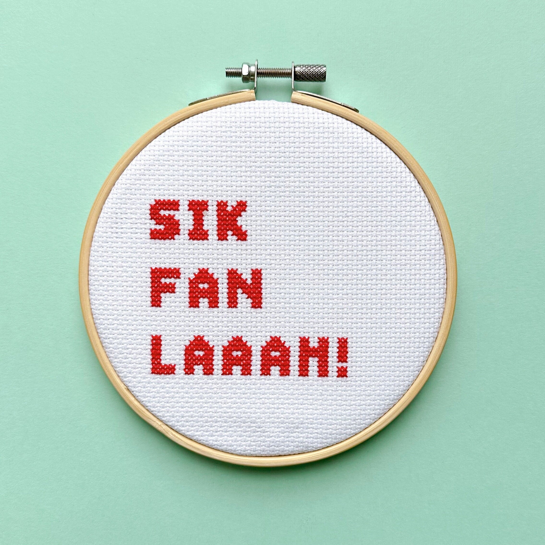 Sik Fan Lah Completed Cross Stitch, Asian Print, Home Decor, Chinese ...