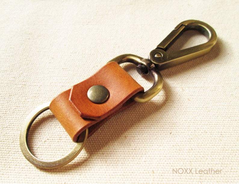 Leather Keychain, Leather Key Fob, Belt Clip Leather Key Chain, Gift ...