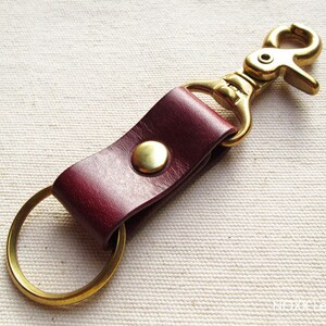 Solid Brass Keychain, Belt Key Chain, Brass Leather Key Fob - Etsy
