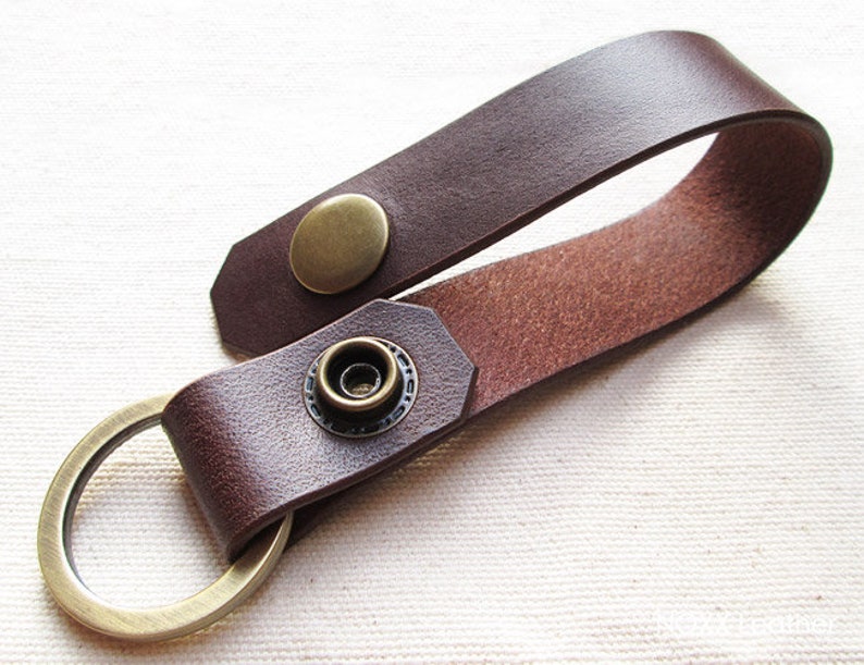 Leather Key Fob, Personalized Leather Keychain, Belt Key Chain - Etsy
