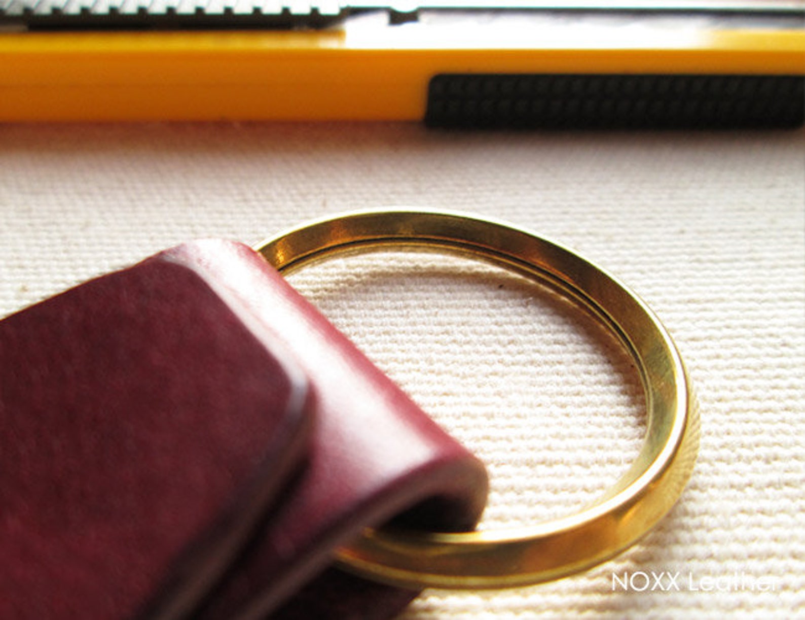 Solid Brass Keychain, Belt Key Chain, Brass Leather Key Fob - Etsy