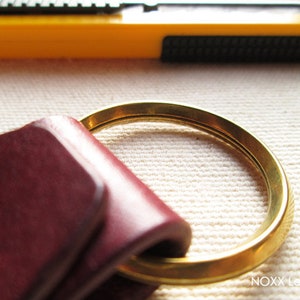 Solid Brass Keychain, Belt Key Chain, Brass Leather Key Fob - Etsy