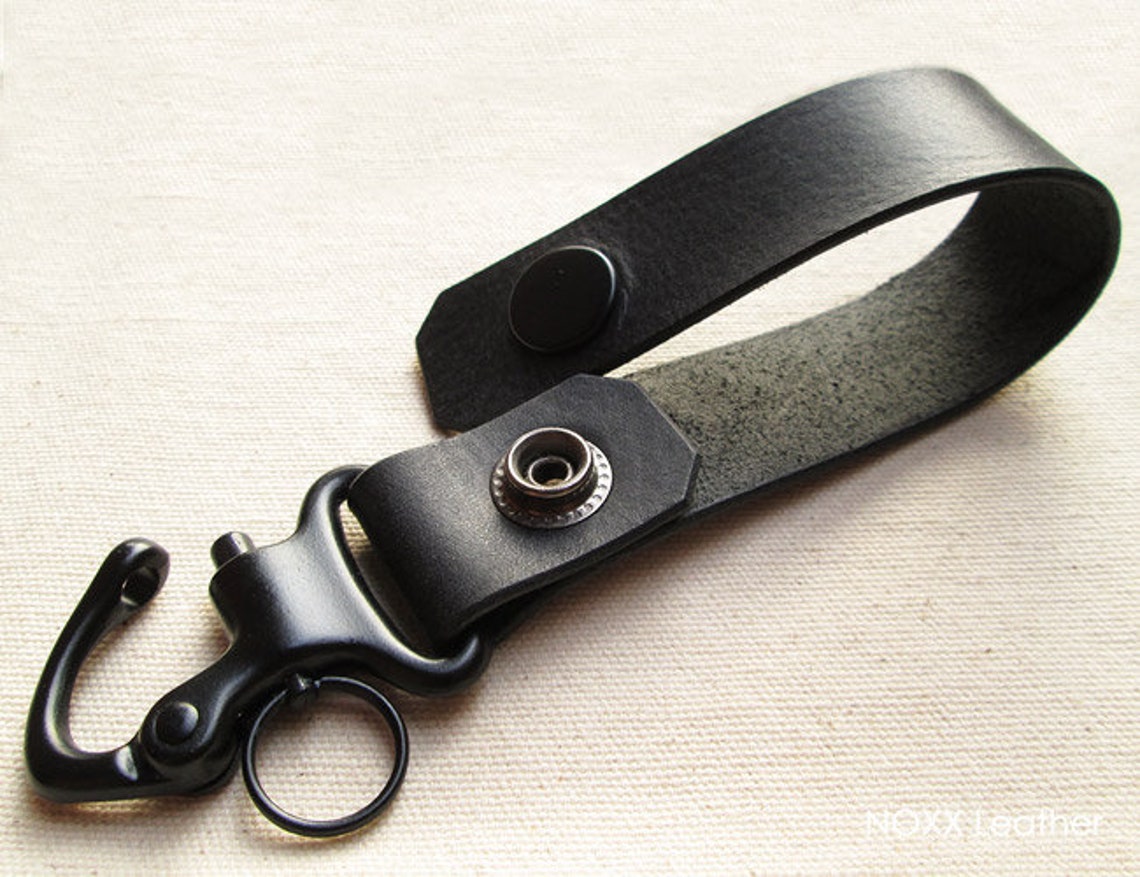 Leather Key Fob Belt Loop Leather Keychain - Etsy