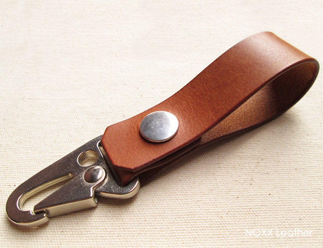 Leather Key Fob, Personalized Leather Keychain, Belt Loop Leather Key ...