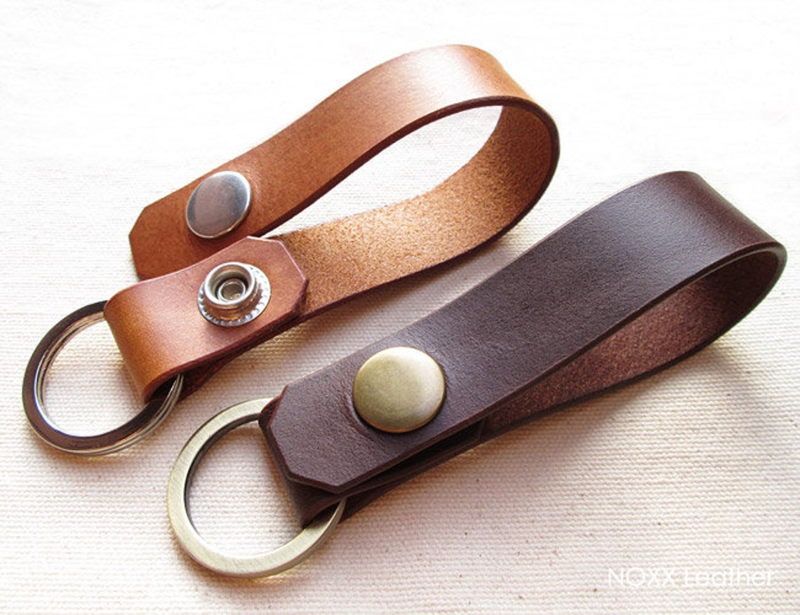 Leather Key Fob, Personalized Leather Keychain, Belt Key Chain - Etsy