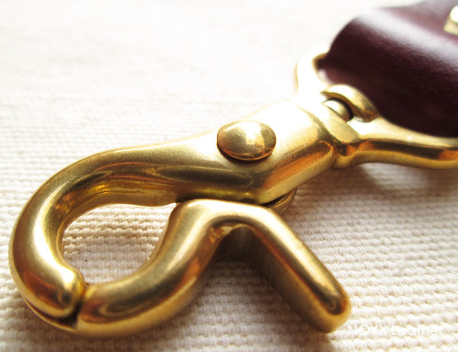 Solid Brass Keychain, Belt Key Chain, Brass Leather Key Fob - Etsy