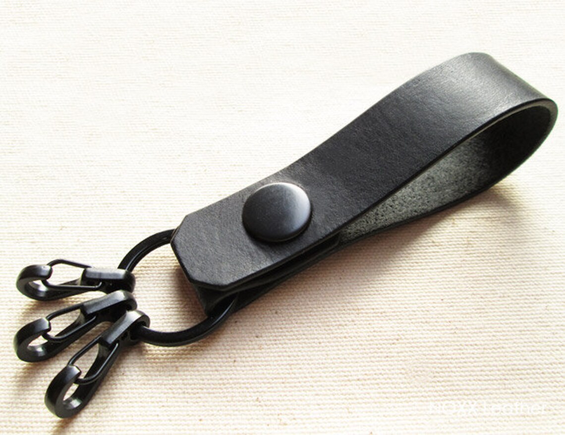 Leather Keychain Belt Leather Key Fob Loop Key Chain Under - Etsy