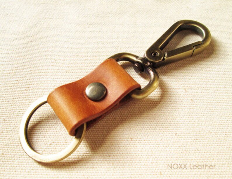 Leather Keychain, Leather Key Fob, Belt Clip Leather Key Chain, Gift ...