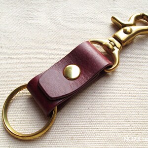 Solid Brass Keychain, Belt Key Chain, Brass Leather Key Fob - Etsy