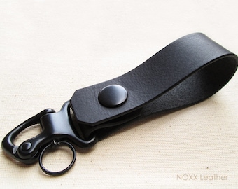 Leather Keychain Belt Leather Key Fob Loop Key Chain Under | Etsy