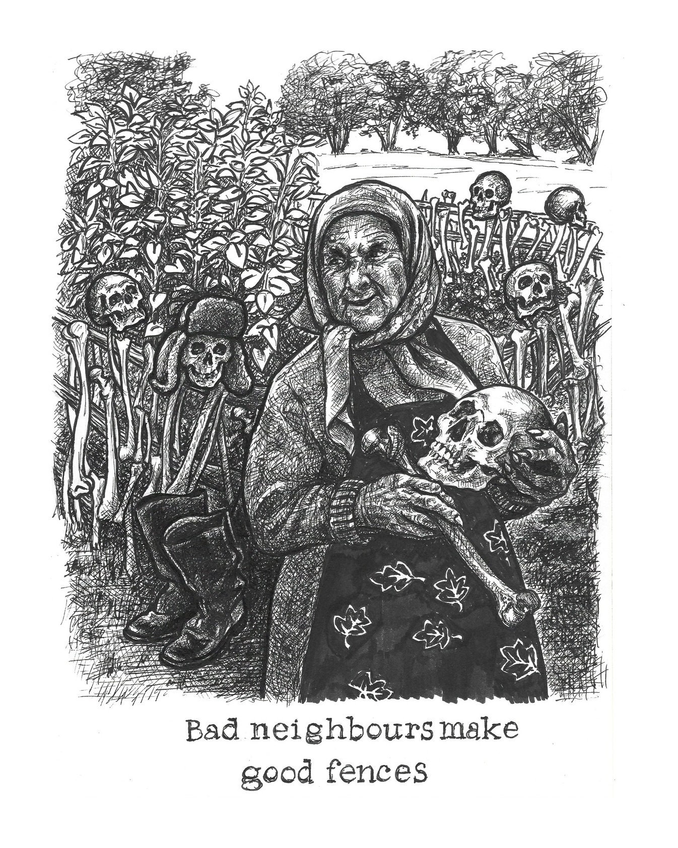 Baba Yaga Bad Neighbours Make Good Fences Greetings Card - Etsy