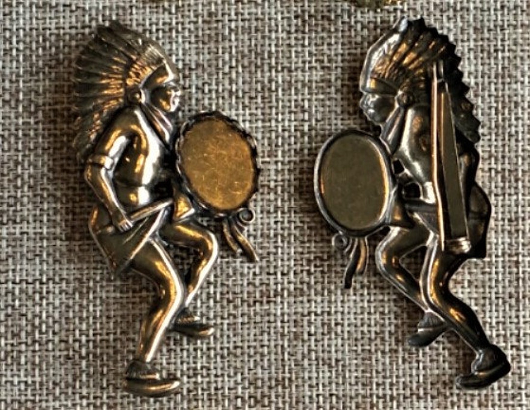 Vintage Pin - Dancing Indian - 2-1/4" X 1-1/4" - Etsy