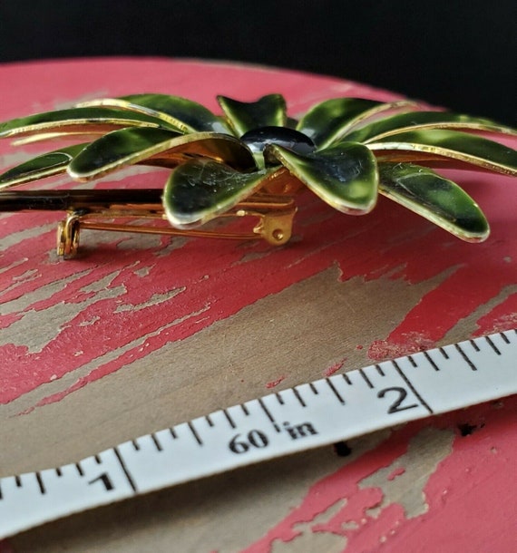 Vintage Sandor Flower Enamel Brooch - Gem