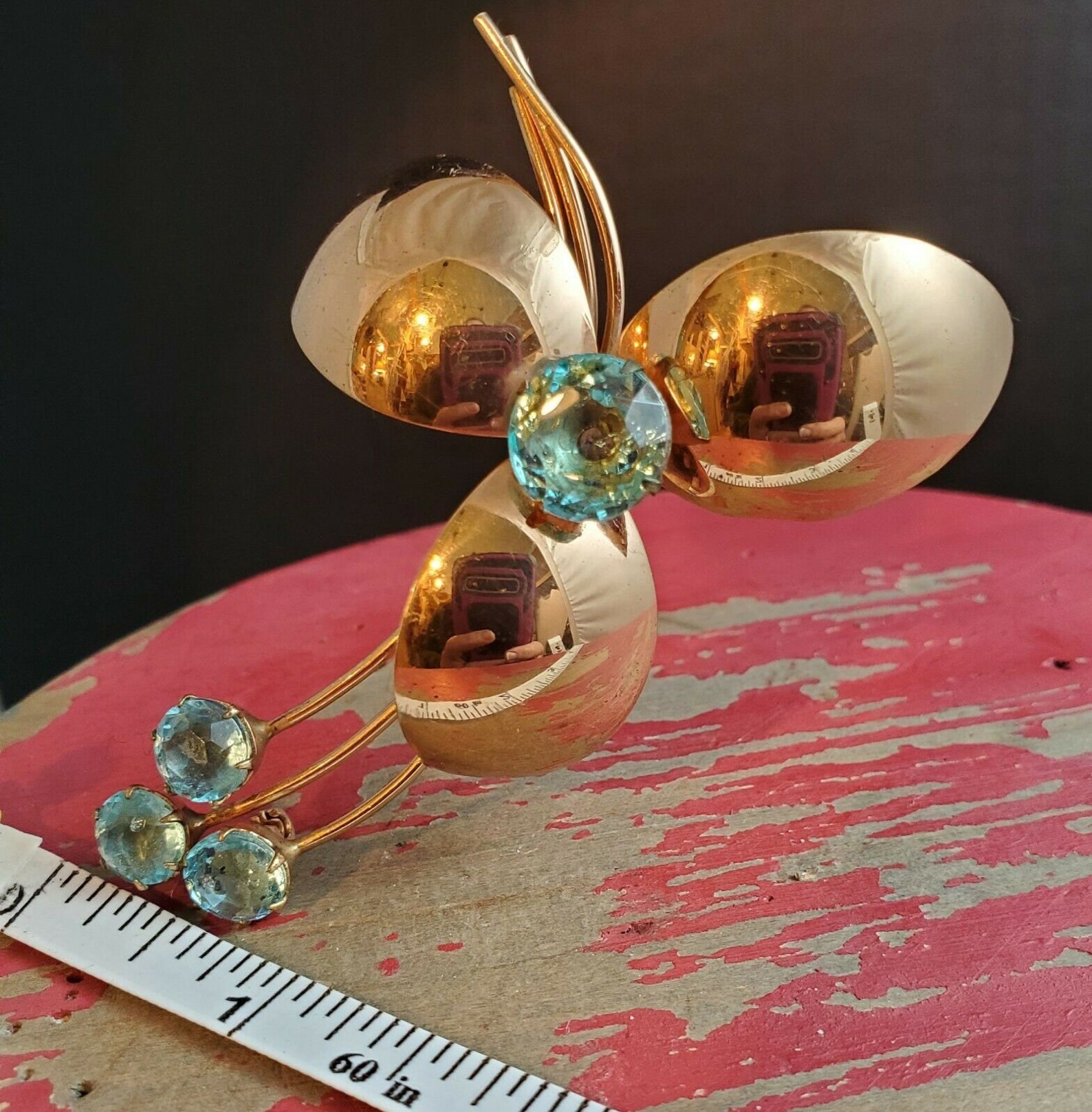 Vintage Mcm Large Flower Brooch - Etsy