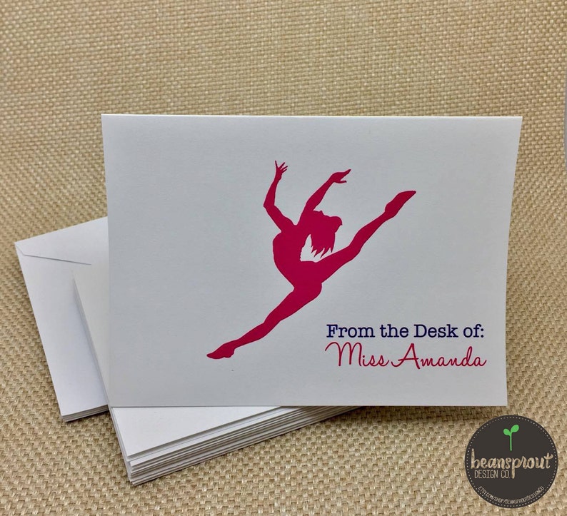 Personalized Dance Notecards and Notepad - Dance Teacher Gift - Custom ...