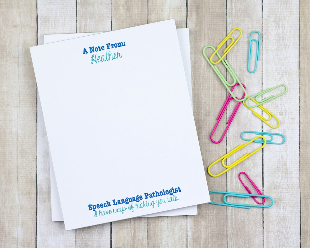 Personalized Speech Notepad - Speech Therapist Gift - Speech Therapy ...