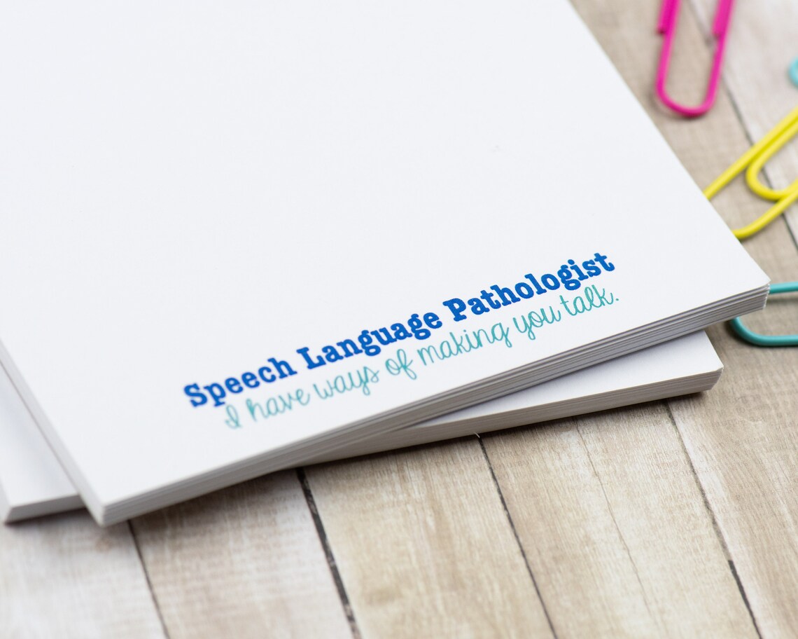 Personalized Speech Notepad Speech Therapist Gift Speech - Etsy