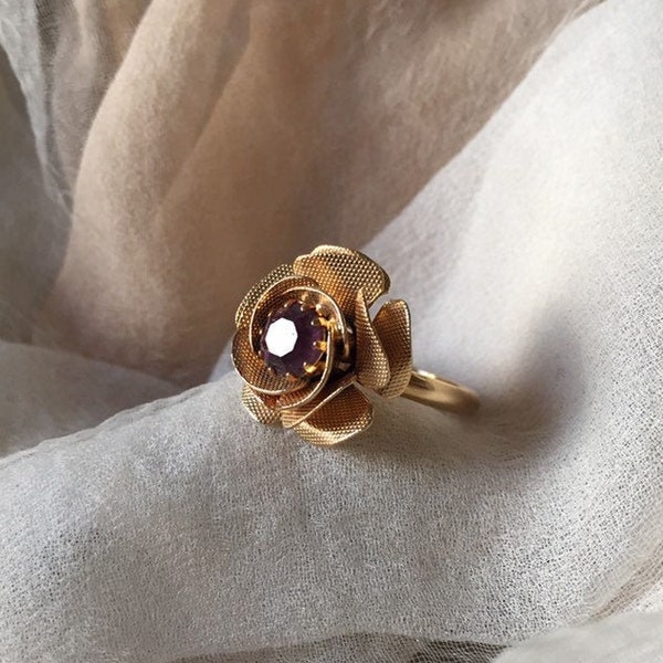 Floral Cocktail Ring - Etsy