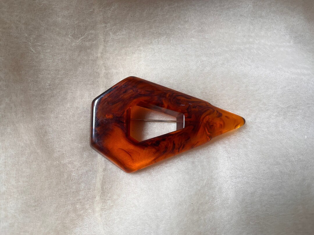 Vintage Catalin Bakelite Large Arrowhead Pin Brooch Tortoiseshell Brown ...