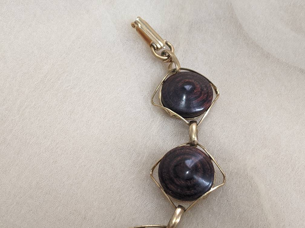 Vintage Clear Bakelite Laminated Layered Wood Carved Circle | Etsy