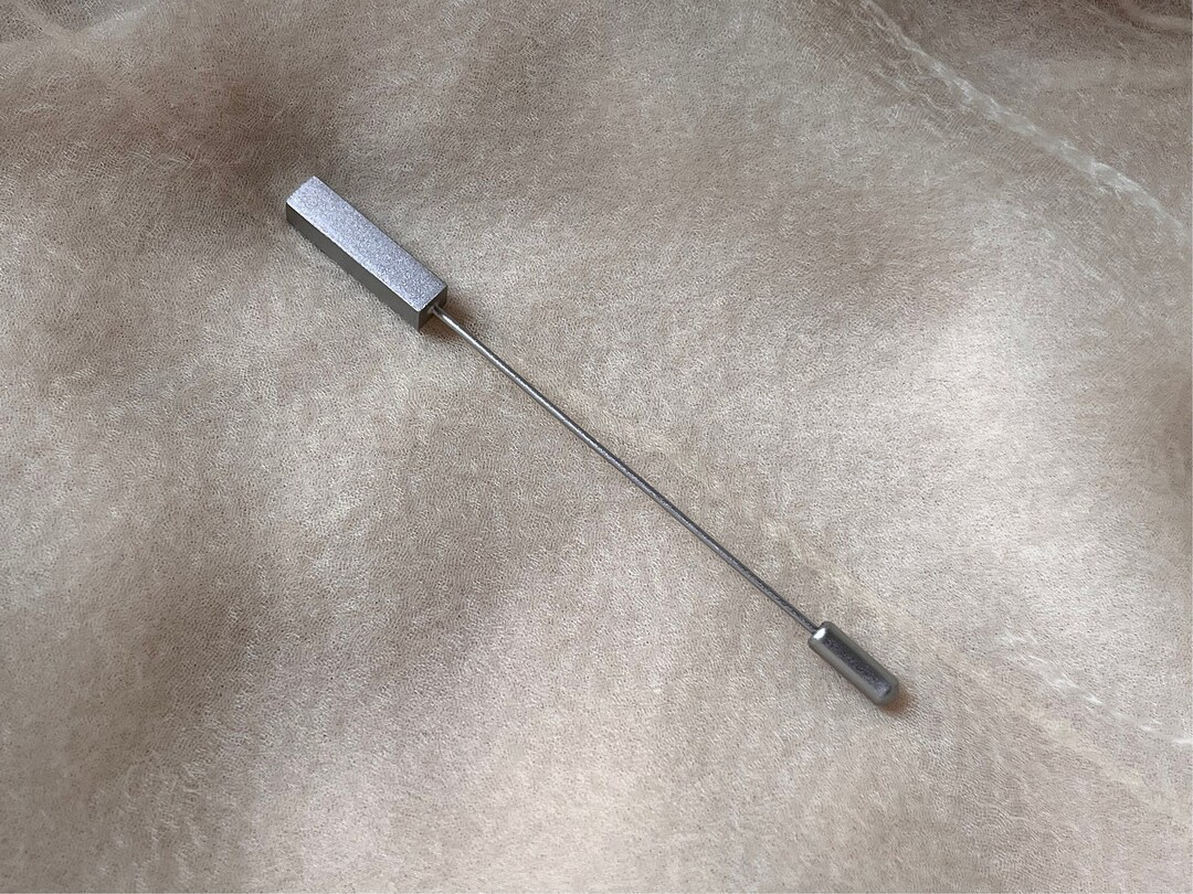 Vintage Brushed Silver Rectangular Box Brutalist Square Men's Formal ...