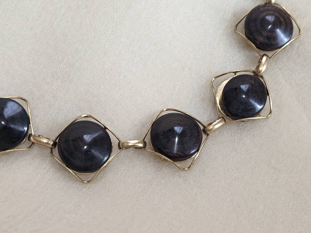 Vintage Clear Bakelite Laminated Layered Wood Carved Circle | Etsy