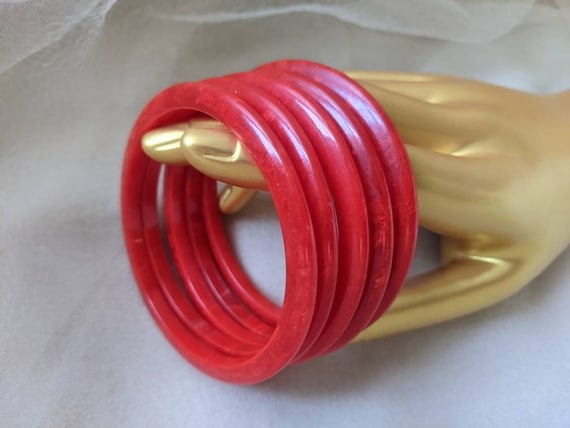 Vintage Bakelite Catalin Spacer Set Marble Swirl Fire Candy - Etsy